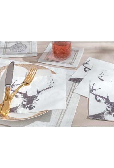 English Home Lufia Kağıt 20'Li Kağıt Peçete 33x33 Cm Beyaz