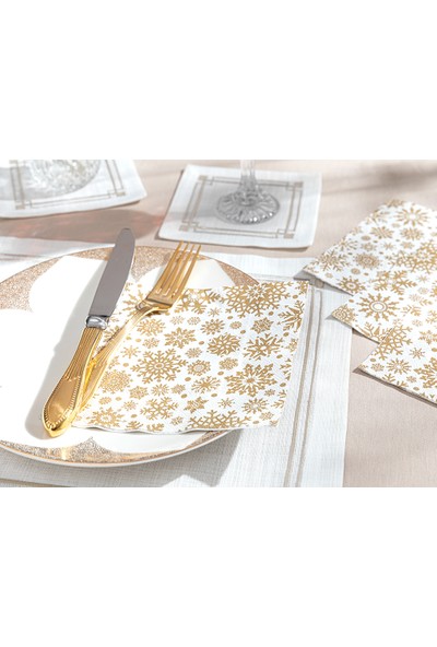 English Home Royal Stars Kağıt 20'li Kağıt Peçete 33X33 cm Gold-Yılbaşı Özel English Home Royal Stars Kağıt 20'li Kağıt Peçete 33X33 cm Gold-Yılbaşı Özel