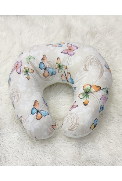 mordesign Çift Taraflı Emzirme Yastığı / Bebek Destek Minderi, Pamuklu Kumaş, Kelebek Desen, Krem Renk mordesign Çift Taraflı Emzirme Yastığı / Bebek Destek Minderi, Pamuklu Kumaş, Kelebek Desen, Krem Renk
