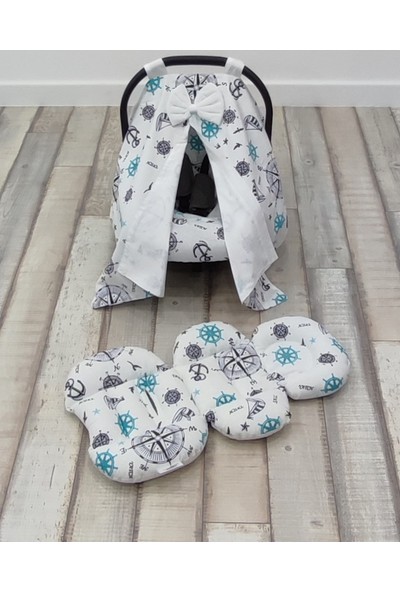 mordesign Ortopedik Puset Minderi, Örtüsü ve Çarşaf 3'lü Set, Pamuklu Kumaş, Askı Stil, Gemici Serisi mordesign Ortopedik Puset Minderi, Örtüsü ve Çarşaf 3'lü Set, Pamuklu Kumaş, Askı Stil, Gemici Serisi
