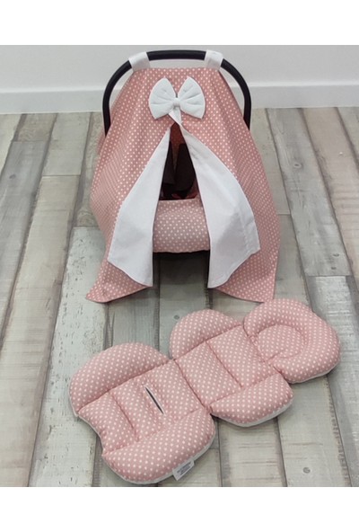 mordesign Ortopedik Puset Minderi, Örtüsü ve Çarşaf 3'lü Set, Pamuklu Kumaş, Puantiyeli, Pembe Renk mordesign Ortopedik Puset Minderi, Örtüsü ve Çarşaf 3'lü Set, Pamuklu Kumaş, Puantiyeli, Pembe Renk