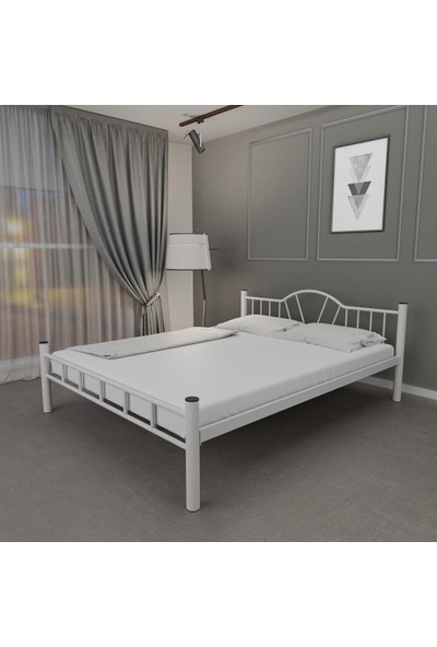 Evger K25 Beyaz Metal Karyola Tek Kişilik (90X190 Cm) Yataksız