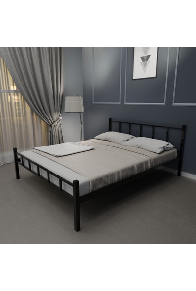 Evger K90 Siyah Metal Karyola Tek Kişilik (90X190 Cm) Yataksız