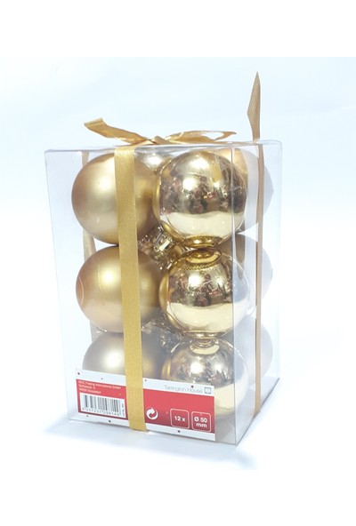 Funworld Yılbaşı Yeni Yıl Süsü Çam Ağacı Süs Top 5 cm 12'li Altın Funworld Yılbaşı Yeni Yıl Süsü Çam Ağacı Süs Top 5 cm 12'li Altın