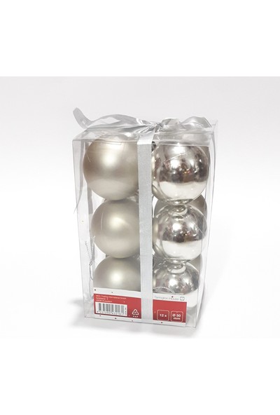 Funworld Yılbaşı Yeni Yıl Süsü Çam Ağacı Süs Top 5 cm 12'li Gümüş Funworld Yılbaşı Yeni Yıl Süsü Çam Ağacı Süs Top 5 cm 12'li Gümüş