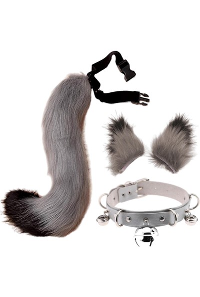 F Fityle Kürk Kedi Kulakları Saç Klip ve Kuyruk Çocuklar Yetişkin Noel Kitty Cosplay Gri (Yurt Dışından) F Fityle Kürk Kedi Kulakları Saç Klip ve Kuyruk Çocuklar Yetişkin Noel Kitty Cosplay Gri (Yurt Dışından)
