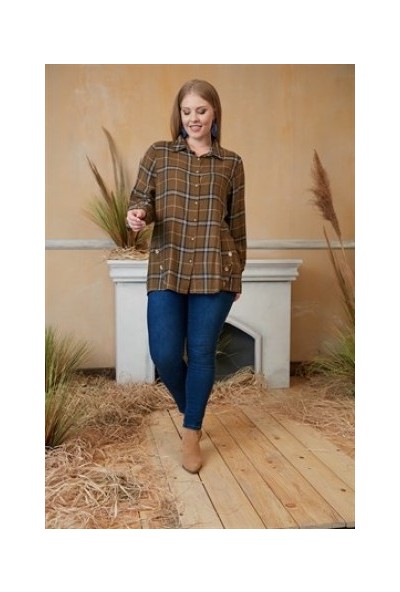 Miss Kombin Büyük Beden Ekoseli Gömlek