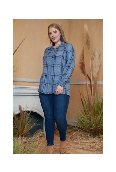 Miss Kombin Büyük Beden Ekoseli Gömlek
