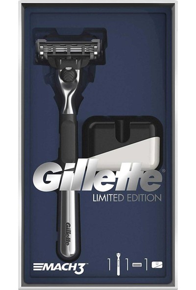 Gillette Gillette Mach3 1up Tıraş Makinesi Özel Seri Krom Kaplama + Stand Premium 7702018479443 Kateg