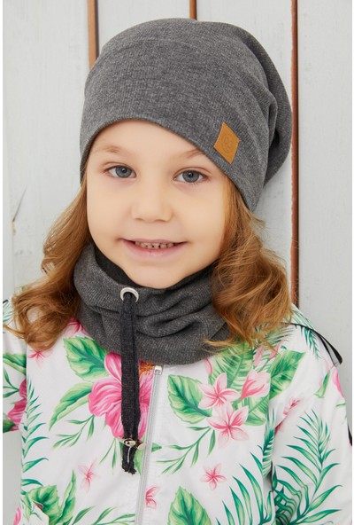 Babygiz Kız Bebek Çocuk Füme Ipli Şapka Bere Boyunluk Takım Rahat %100 Pamuklu Kaşkorse Yerli Üretim