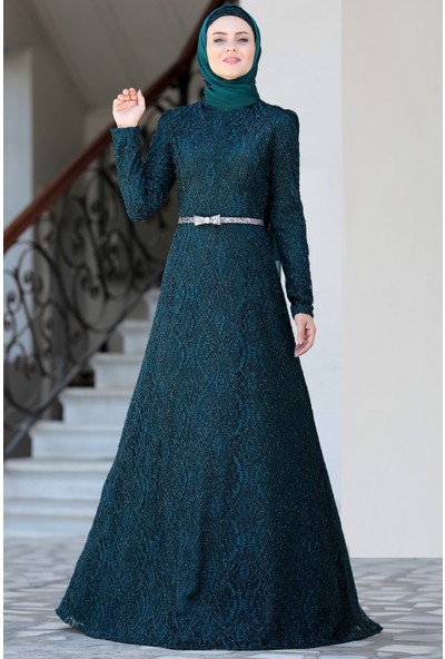 Melisma Parıltı Elbise Zümrüt