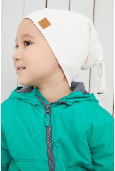 Babygiz Erkek Bebek Çocuk Beyaz Şapka Bere El Yapımı Rahat Cild Dostu %100 Pamuklu Kaşkorse