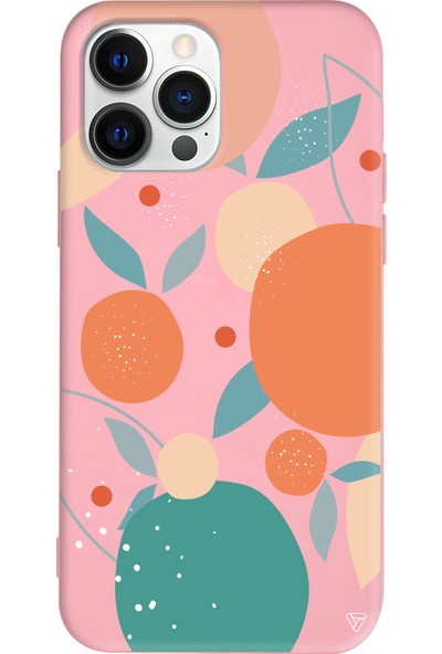 Trihed iPhone 13 Pro Max Pembe Renkli Silikon Orange Shape Telefon Kılıfı