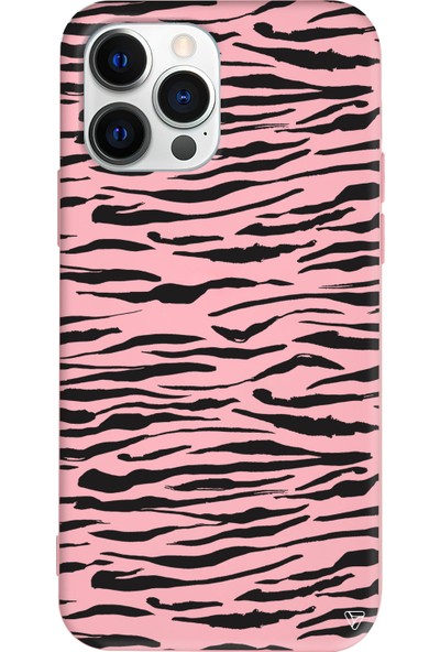 Trihed iPhone 13 Pro Pembe Renkli Silikon Zebra Telefon Kılıfı Trihed iPhone 13 Pro Pembe Renkli Silikon Zebra Telefon Kılıfı