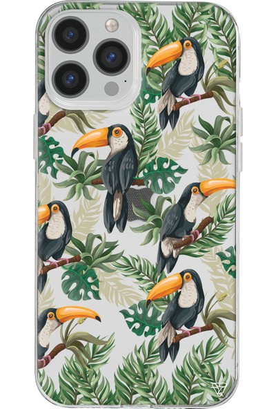 Trihed iPhone 13 Pro Şeffaf Renkli Silikon Tropik Kuş Telefon Kılıfı Trihed iPhone 13 Pro Şeffaf Renkli Silikon Tropik Kuş Telefon Kılıfı