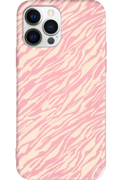 Trihed iPhone 13 Pro Pembe Renkli Silikon Çapraz Zebra Gold Telefon Kılıfı Trihed iPhone 13 Pro Pembe Renkli Silikon Çapraz Zebra Gold Telefon Kılıfı