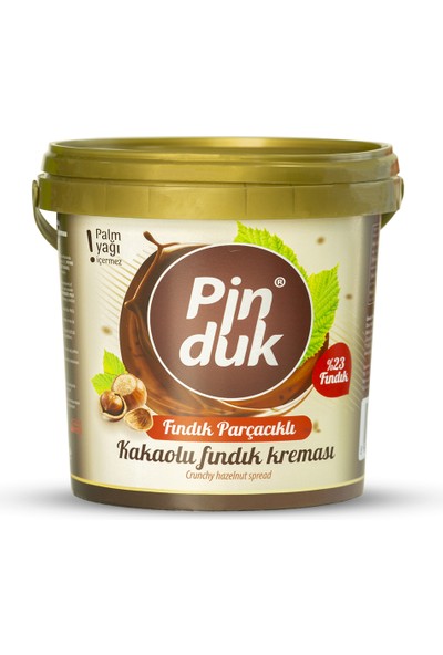 Pinduk Fındık Parcacıklı Kakaolu Fındık Kreması (%23 Fındık) 900 gr