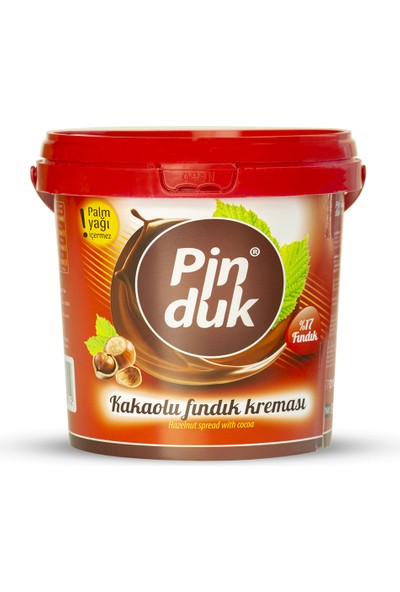 Pinduk Kakaolu Fındık Kreması (%17 Fındık) 900 gr