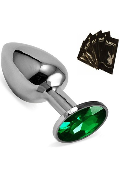 Hintohu Çelik Steel Metal Jeweled Mücevherli Butt Plug Medium Orta+Playboy 5X5ML Kayganlaştırıcı Jel F401001 Hintohu Çelik Steel Metal Jeweled Mücevherli Butt Plug Medium Orta+Playboy 5X5ML Kayganlaştırıcı Jel F401001