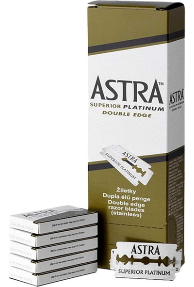 Gillette Astra Platinium Tıraş Jileti Çift Kenarlı Double Edge 100'LÜ 7702018007257 Kategori
