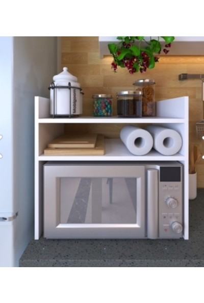 Ayalina Mutfak Tezgah Üstü Mikrodalga Fırın Raf ve Baharatlık Peçetelik