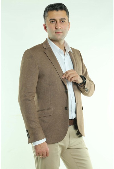 İntersivin Slim Fit Kahverengi Erkek Tek Ceket İntersivin Slim Fit Kahverengi Erkek Tek Ceket