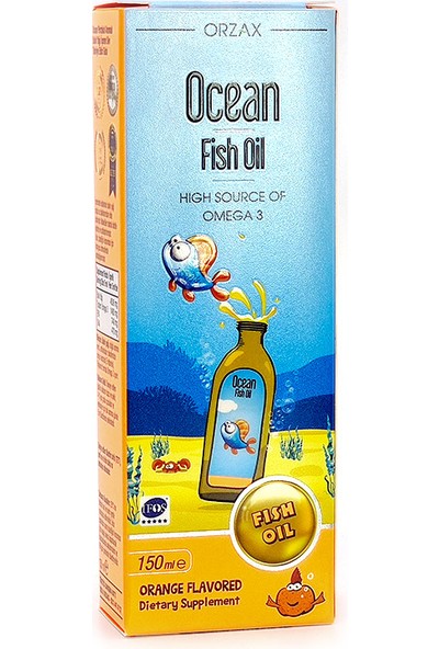 Orzax Ocean Şurup Fish Oil Portakal Aromalı Balık Yağı 150ML Orzax Ocean Şurup Fish Oil Portakal Aromalı Balık Yağı 150ML