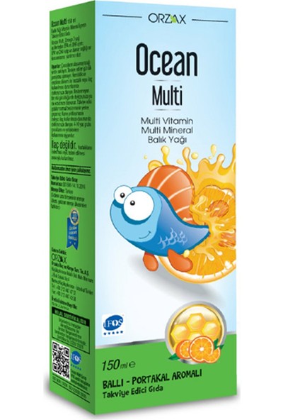 Orzax Ocean Multi Vitamin Ballı Portakal Aromalı Şurup 150ML Orzax Ocean Multi Vitamin Ballı Portakal Aromalı Şurup 150ML