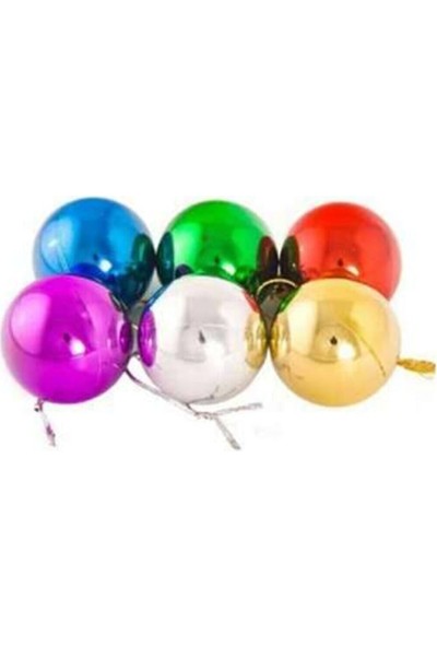 Hediyedebiz Çam Ağacı Süs Topları 6 Adet ( 4 cm )