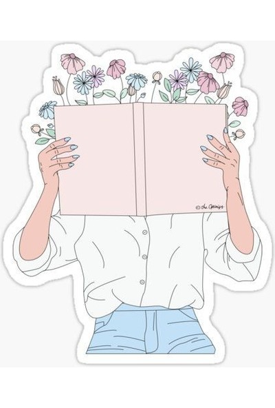 Zobar Markt Zobarmarkt Kitap Okuyan Kız Defter Ajanda Planner Bullet Journal Laptop Sticker, 7 cm Zobar Markt Zobarmarkt Kitap Okuyan Kız Defter Ajanda Planner Bullet Journal Laptop Sticker, 7 cm