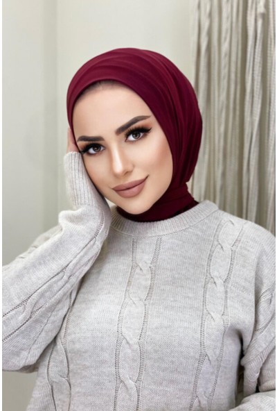 Mooncorn Kadın Tesettür Bordo Çıtçıtlı Boyunluk Hijap Bone Model Eşarp Şal Mooncorn Kadın Tesettür Bordo Çıtçıtlı Boyunluk Hijap Bone Model Eşarp Şal