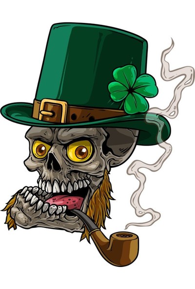 Zobar Markt Şapkalı Kurukafa Kuru Kafa Sticker 00531 14X11 cm