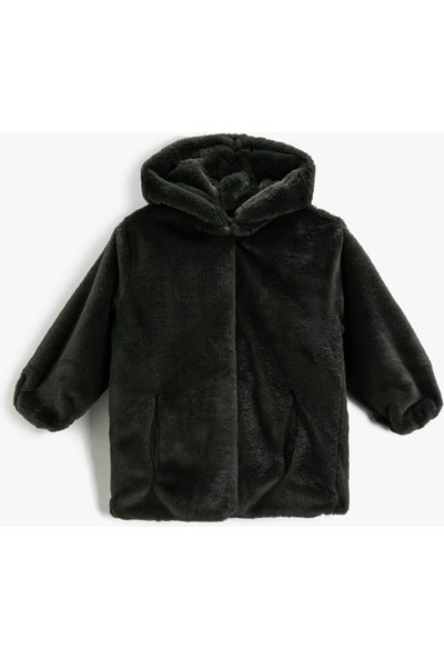 Koton Kapşonlu Peluş Kaban