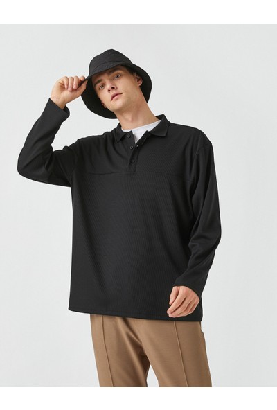 Koton Polo Yaka Oversize Sweatshirt