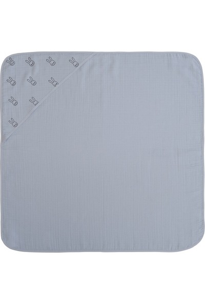 Merbasita Açık Mavi Tavşan Baskılı Müslin Kundak 80X80 cm Merbasita Açık Mavi Tavşan Baskılı Müslin Kundak 80X80 cm