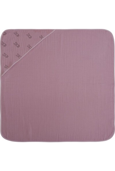 Merbasita Açık Mürdüm Tavşan Baskılı Müslin Kundak 80X80 cm Merbasita Açık Mürdüm Tavşan Baskılı Müslin Kundak 80X80 cm