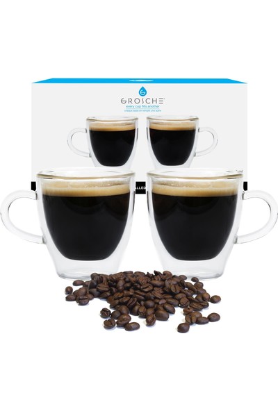 Grosche Turin Çift Cidarlı Espresso Bardağı 2 x 140 ml Grosche Turin Çift Cidarlı Espresso Bardağı 2 x 140 ml