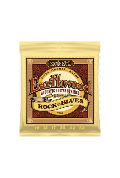 Ernie Ball P02008 Rock Blues 10-52 Akustik Gitar Teli