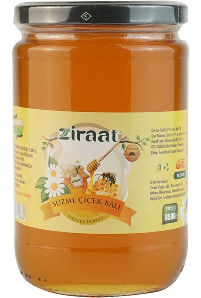 Ankara Ziraat Süzme Çiçek Balı %100 Doğal 460 gr