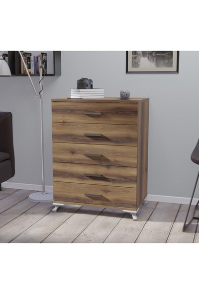 Shila Home 5 Çekmeceli Şifonyer Empoli Ceviz
