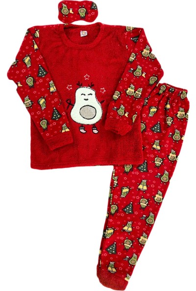 Tampap Kız Çocuk Peluş Baskılı Polar Pijama Takımı Tampap