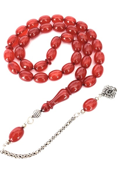 Kehribarkolik Kırmızı Sıkma Kehribar Tespih