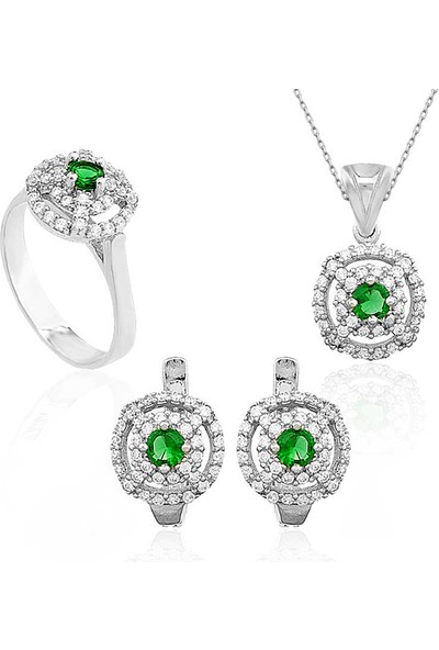 Gumush Gümüş Yuvarlak Desenli Bayan Set