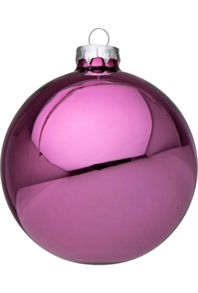 Via Gardenia Parlak Mor Yılbaşı Topu 4 Adet ÇAP:10CM