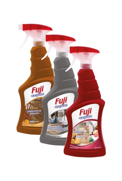 Fuji Ahşap Temizleyici Parlatıcı + Ankastre Temizleyici Çelik Temizleyici + Çok Amaçlı Aspirin 3'lü x 750 ml