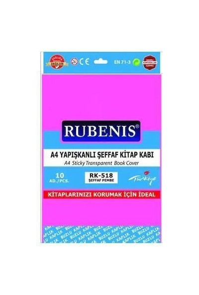 Rubenis RK-518 Buzlu Şeffaf Kitap Kabı Pembe Rubenis RK-518 Buzlu Şeffaf Kitap Kabı Pembe