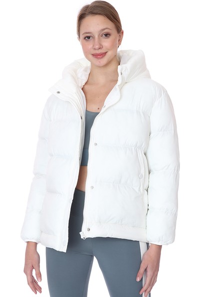 Spt Kadın Beyaz Relax Kesim Puffer Mont 21KKTL21B01-BYZ Spt Kadın Beyaz Relax Kesim Puffer Mont 21KKTL21B01-BYZ