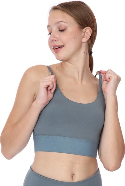 Thin Strap Bra Kadın Mavi Koşu Sporcu Sütyeni 21KKTP10D02-MAV