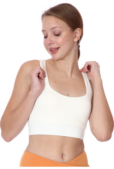 Push Up Bra Kadın Beyaz Koşu Sporcu Sütyeni 21KKTP10D01-BYZ