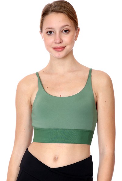 Thin Strap Bra Kadın Yeşil Koşu Sporcu Sütyeni 21KKTP10D02-YSL